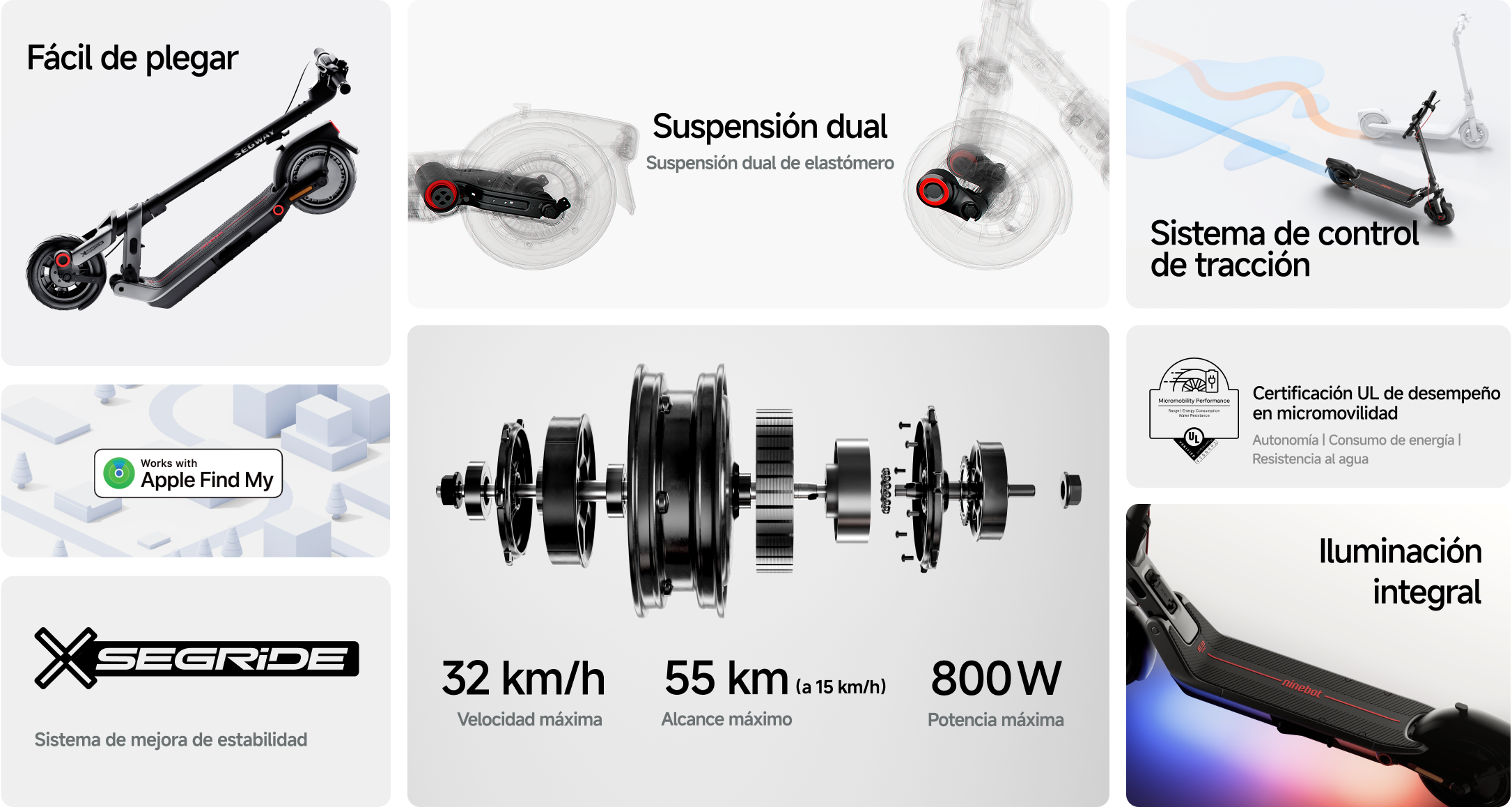 Segway E3 Pro | Scooter Eléctrico Ligero y Potente